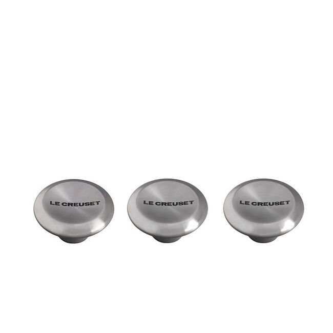 Set of 3 Large Stainless Steel Knobs - Cookware Knobs | Le Creuset
