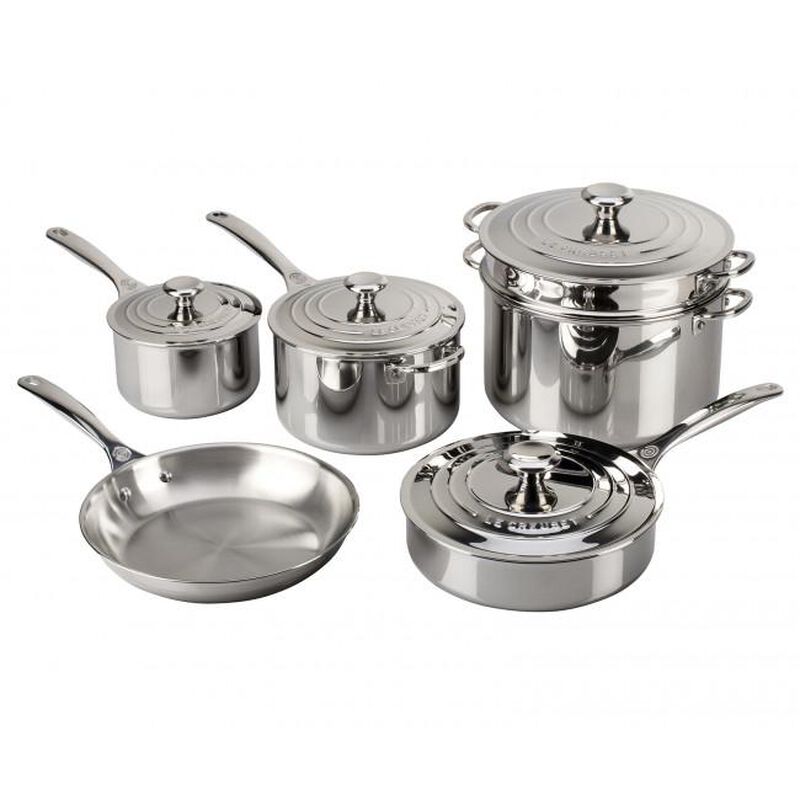 10-Piece Stainless Steel Cookware Set | Le Creuset
