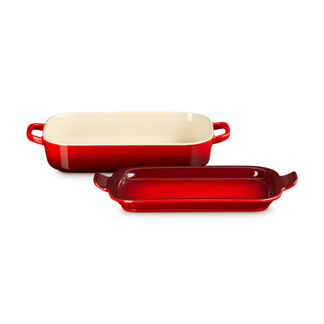 Rectangular Shallow Dish with Platter Lid | Le Creuset