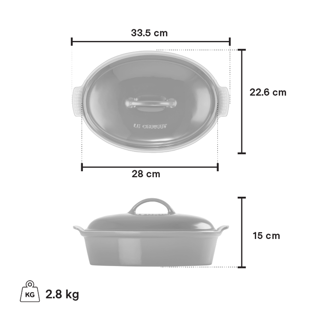 Stoneware Oval Casserole Dish with Lid | Le Creuset