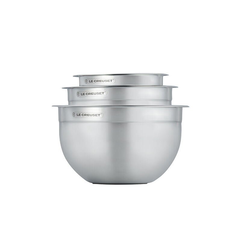 Set of 3 Stainless Steel Mixing Bowls with Lid | Le Creuset | Le ...