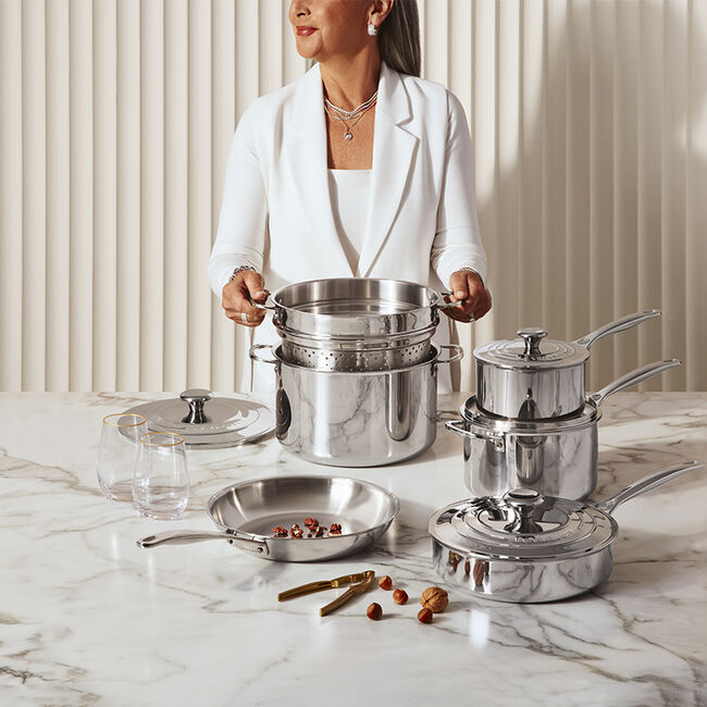 10-Piece Stainless Steel Cookware Set | Le Creuset