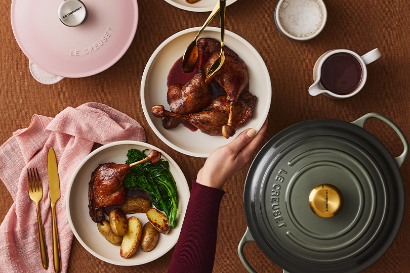 Duck Legs with Port Cherry Sauce & New Potatoes | Le Creuset