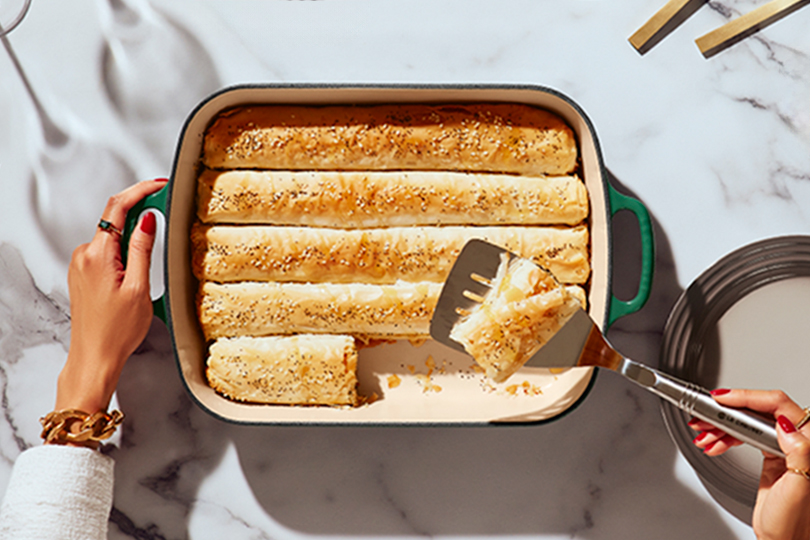 Savoury Feta and Herb Filo Rolls - Recipe | Le Creuset